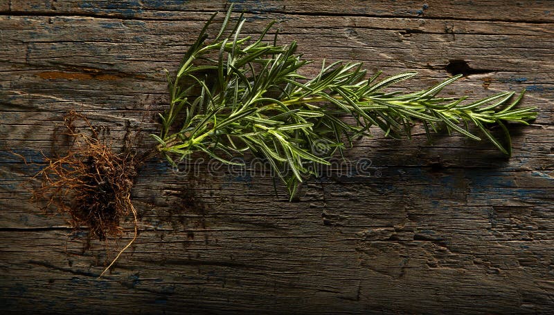 Rosemary with roots stock image. Image of organic, grow - 50441959