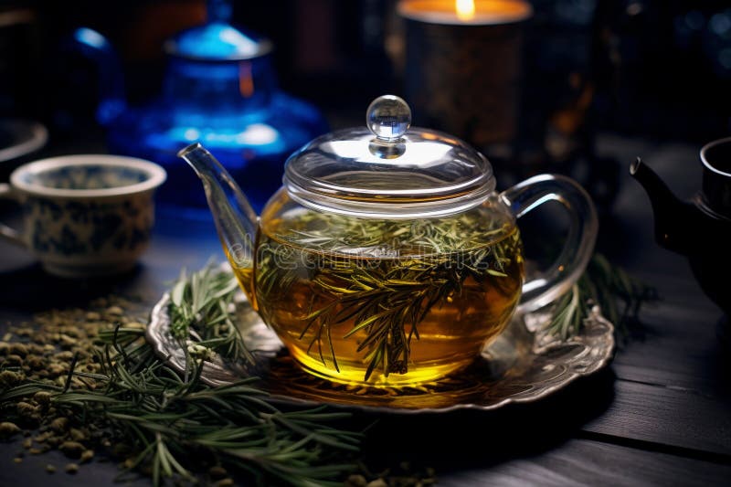 Rosemary Tea Close-up. a Delicious Drink Stock Illustration ...