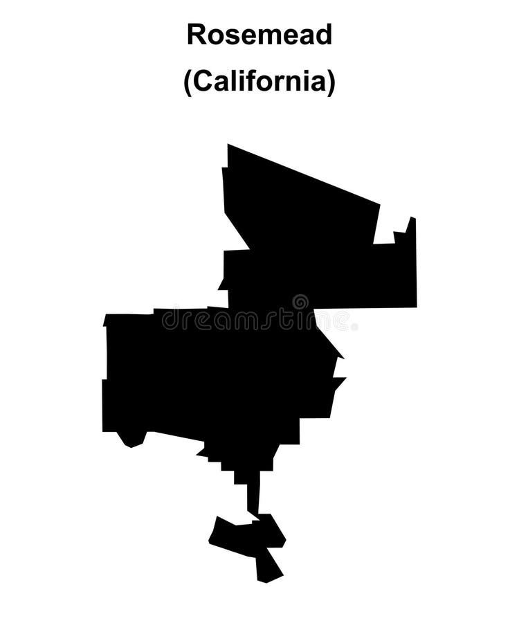 Rosemead outline map stock vector. Illustration of city - 356997621