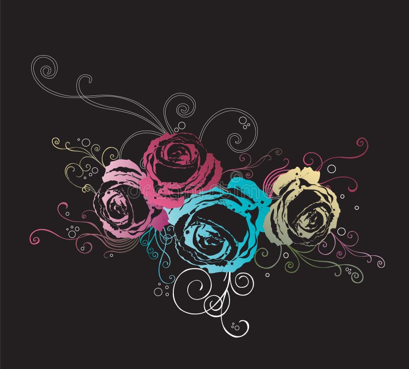 Fancy roses stock vector. Illustration of fancy, painted - 32344161