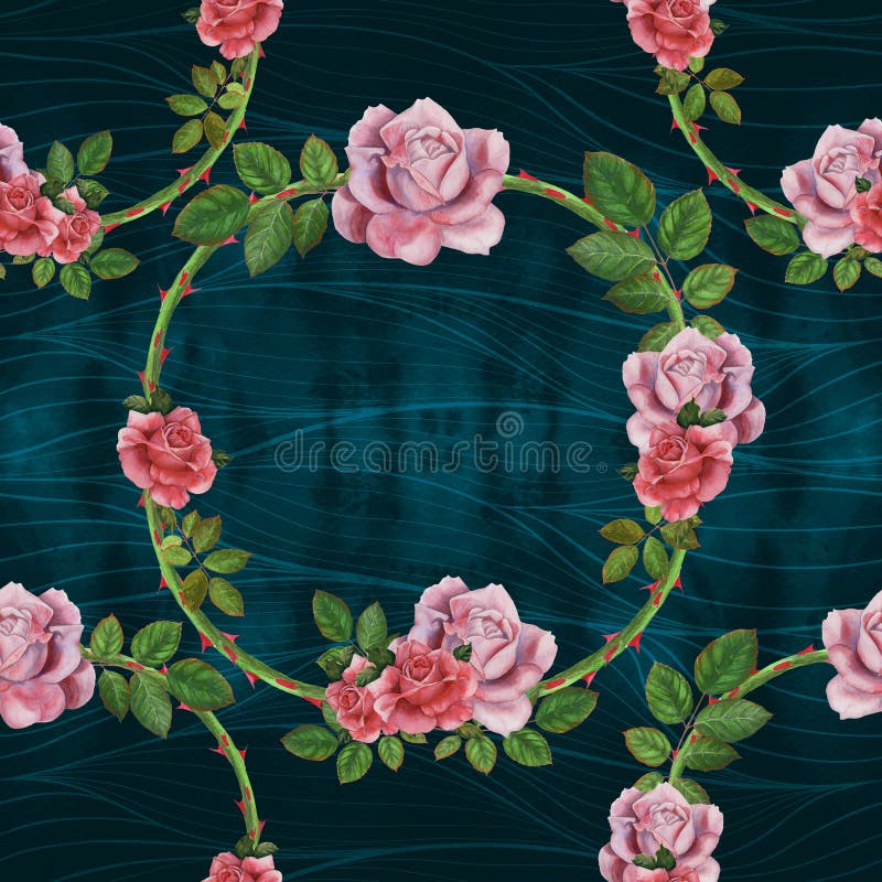 Roses. Abstract Wallpaper with Floral Motifs. Seamless Pattern ...