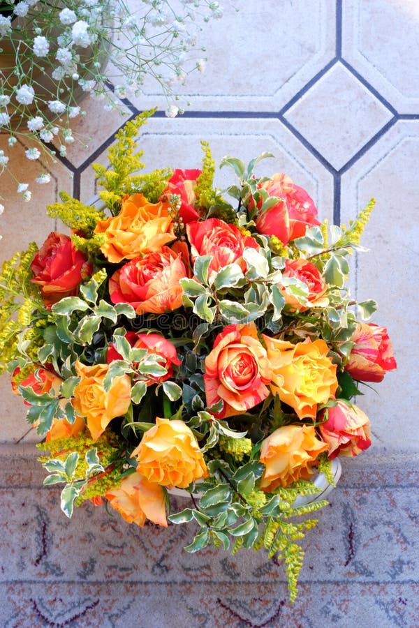 Roses arrangement stock image. Image of yellow, decoration - 40647925