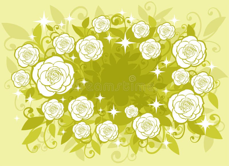 Green roses background stock vector. Illustration of tenderness - 2629400