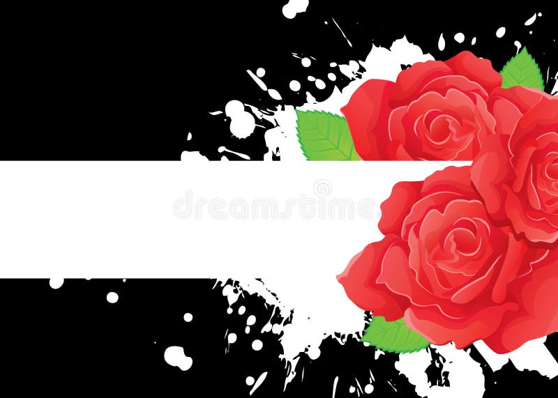 Abstract Vector Red and Black Shaded Background with Red Rose,vector ...