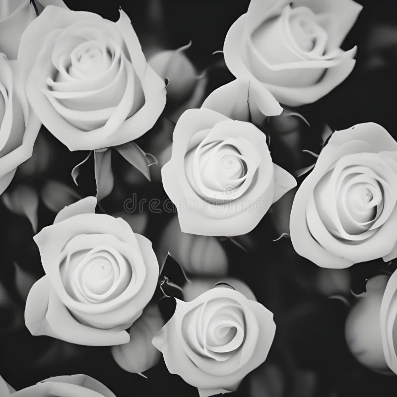 Roses in black and white stock illustration. Illustration of monochrome ...