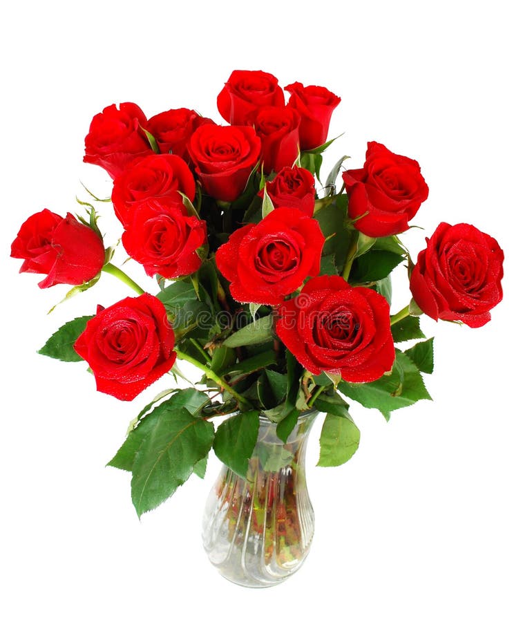 Colorful Flower Bouquet from Red Roses Isolated on White Background ...