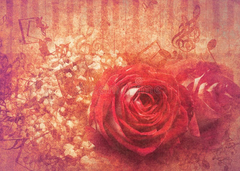 Roses Bouquet with Piano Keys Stock Image - Image of gift, texture ...