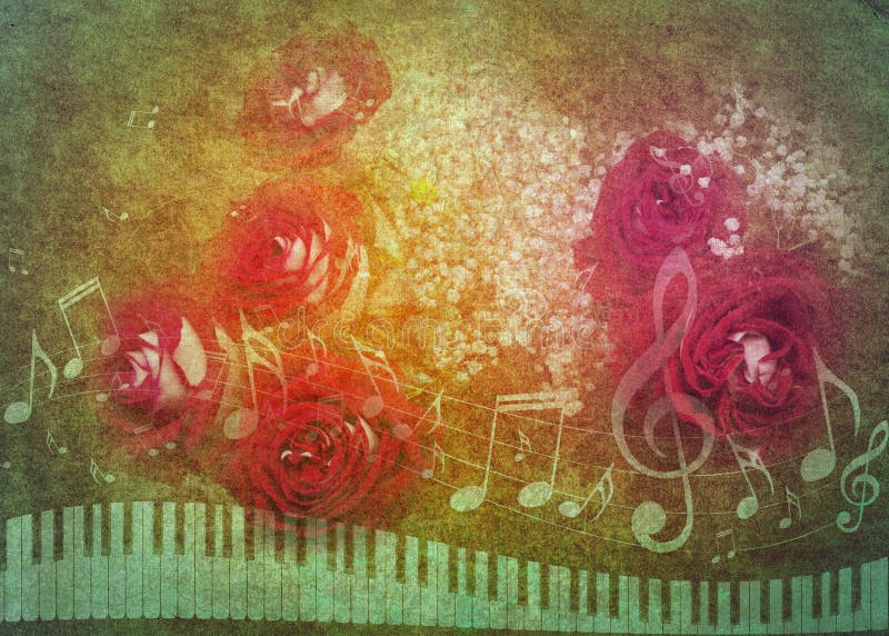 Roses Bouquet with Piano Keys Stock Image - Image of keys, bouquet ...