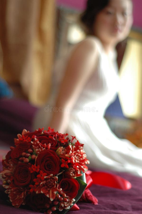 The roses and the bride stock image. Image of holiday - 11747265