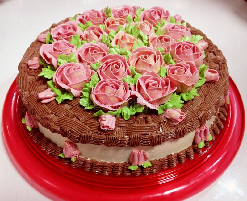 Cake with Frosting Roses stock image. Image of confection - 25450601