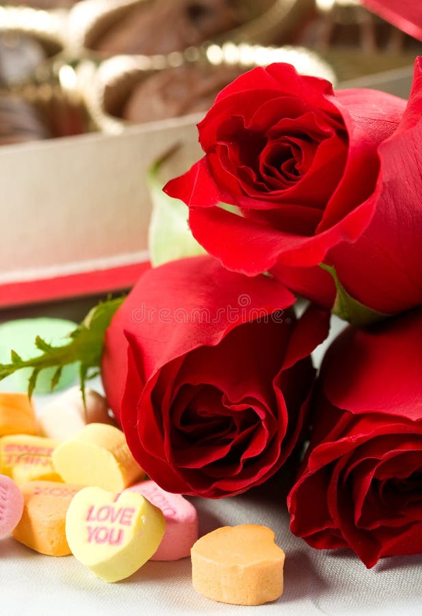 Roses, Wine and Chocolates stock photo. Image of wine - 12467112