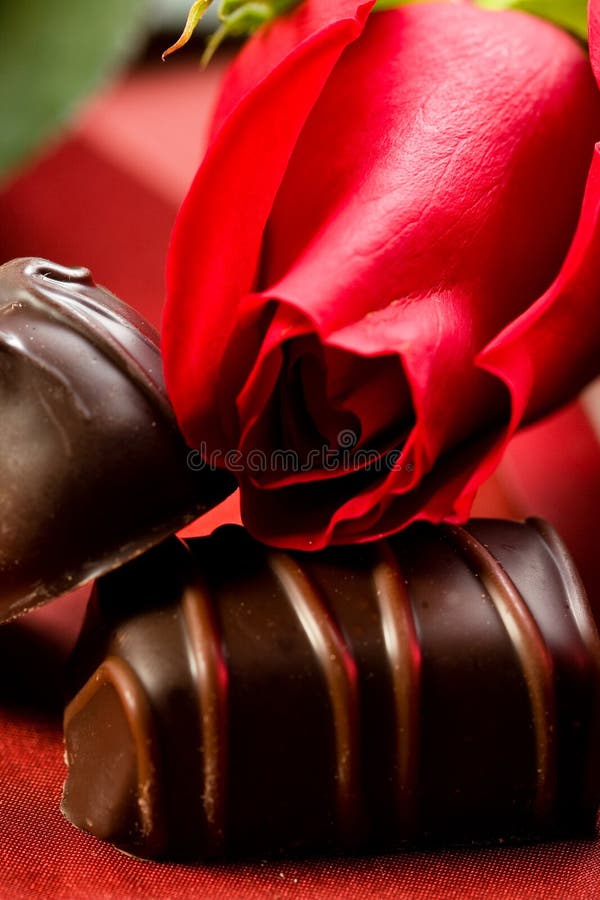 Roses and Chocolate Candy stock photo. Image of glass - 12467014