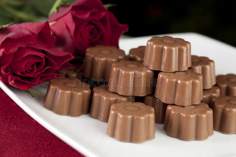 Roses and Chocolates stock image. Image of chocolate - 17631731