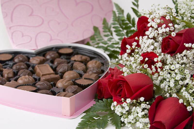 Roses and Chocolates stock image. Image of breath, feeling - 492531