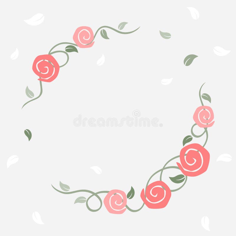 Roses - circle frame stock vector. Illustration of border - 301666620