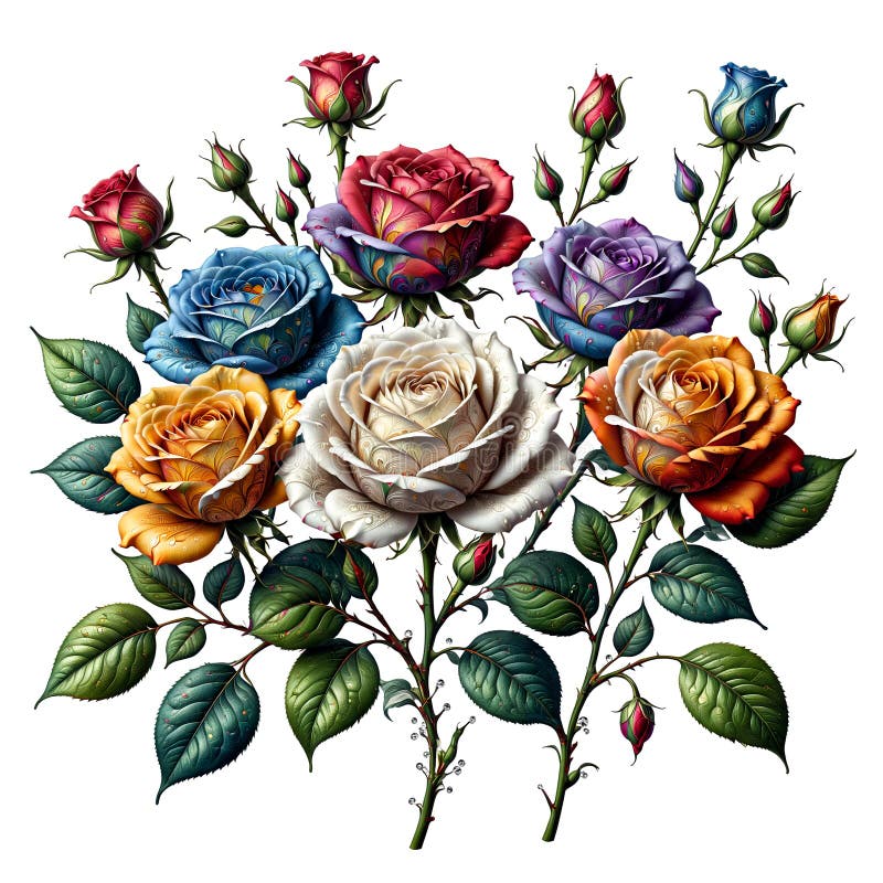 Roses Clipart Bundle, Featuring Detailed Roses Pack, Sublimation ...