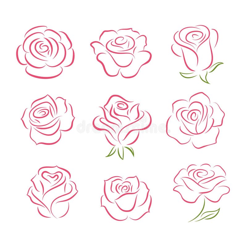 Roses design elements stock vector. Illustration of collection - 270961623