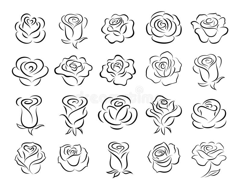 Roses design elements stock vector. Illustration of valentine - 273979354