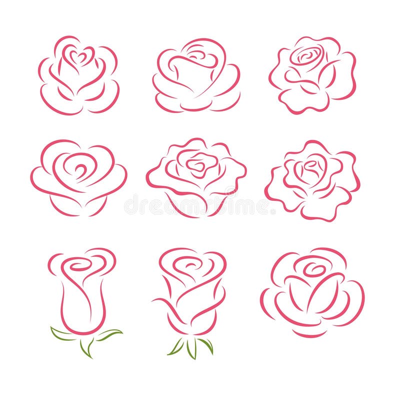 Roses design elements stock vector. Illustration of leaf - 274317143