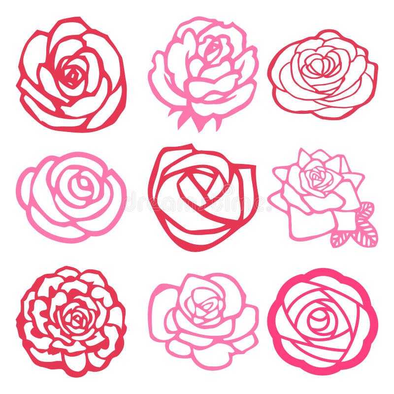 Roses Filigree Set stock vector. Illustration of nature - 131003227