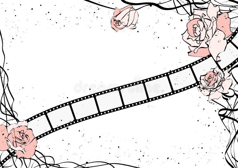 Roses and film strip stock vector. Illustration of decoration - 71449272