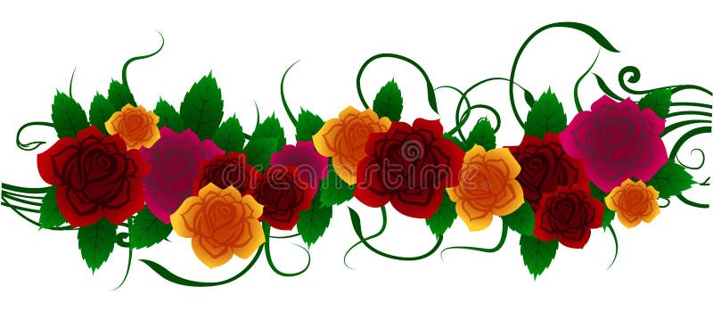 Roses floral design stock illustration. Illustration of element - 56184150
