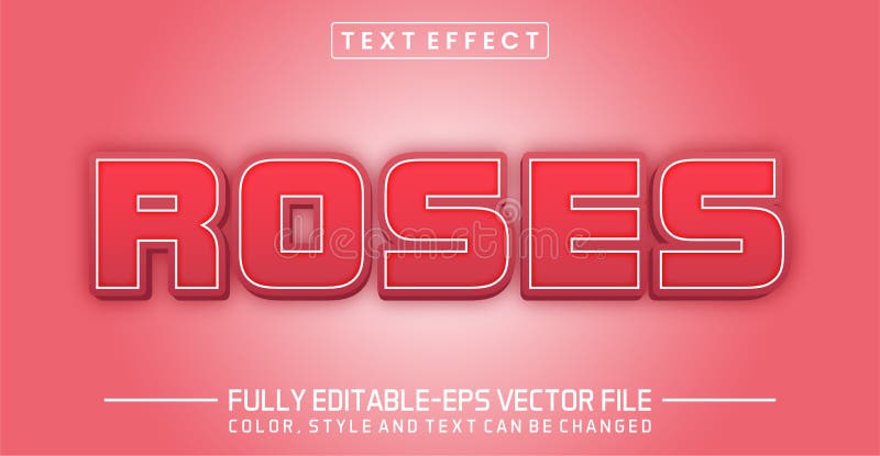Roses Font Text Effect Editable Stock Vector - Illustration of pink ...