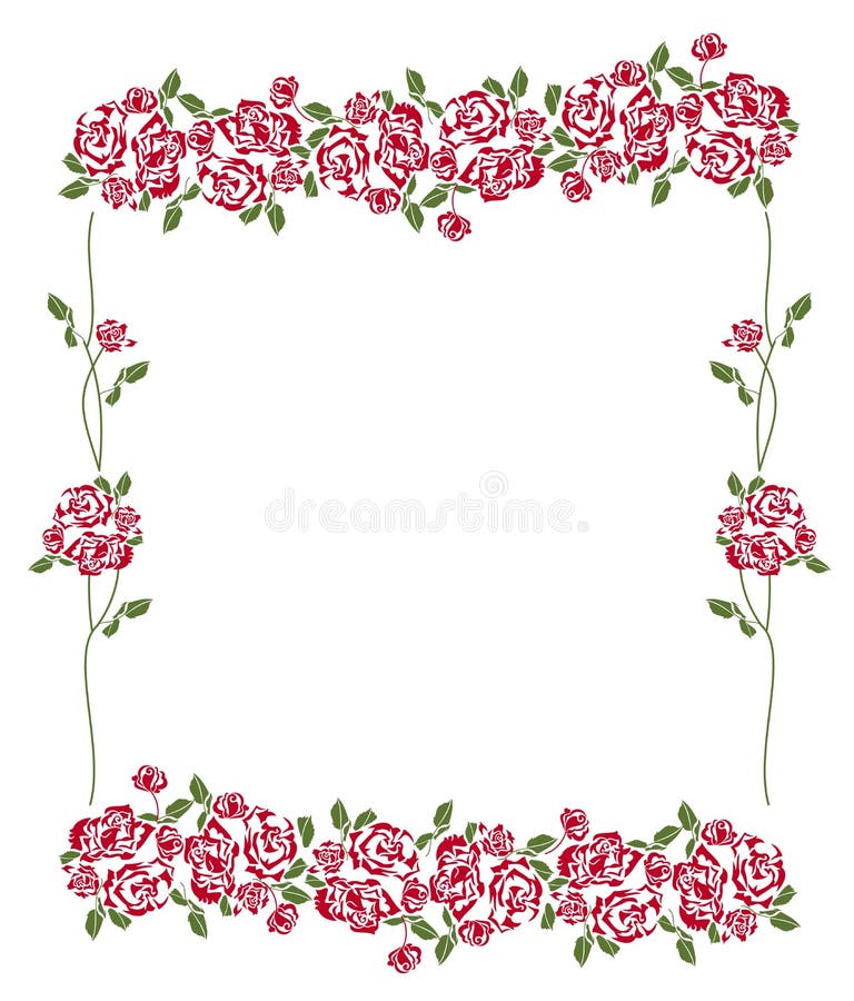 Roses frame stock illustration. Illustration of branch - 38909523