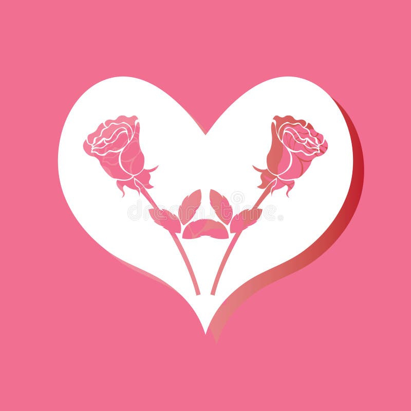 Roses in Heart. Vector Illustration Decorative Design Stock Vector ...