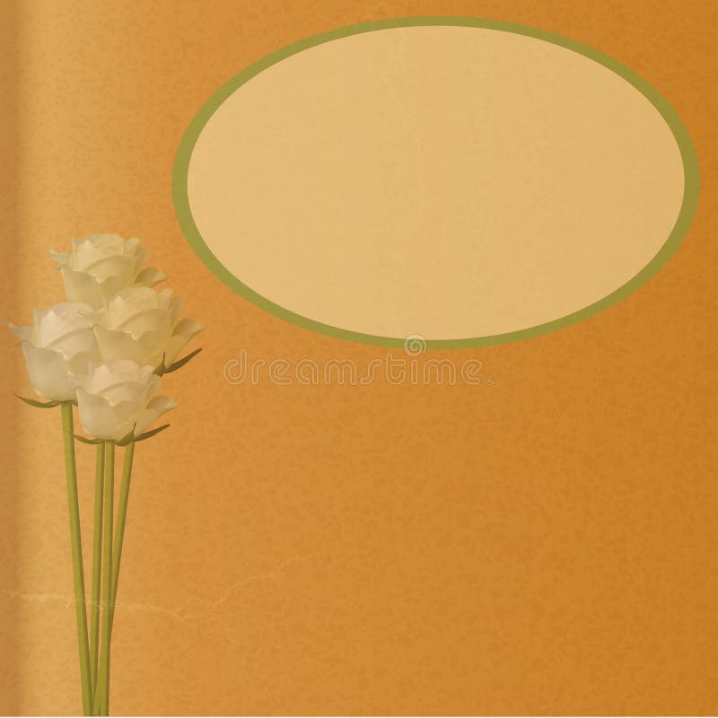 Roses and Label on Brown Paper Stock Vector - Illustration of vintage ...