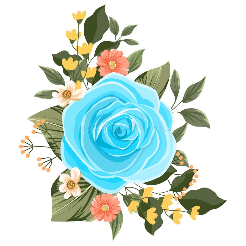 Roses Light Blue and Flowers Vector for Decoration , Wedding Card ...