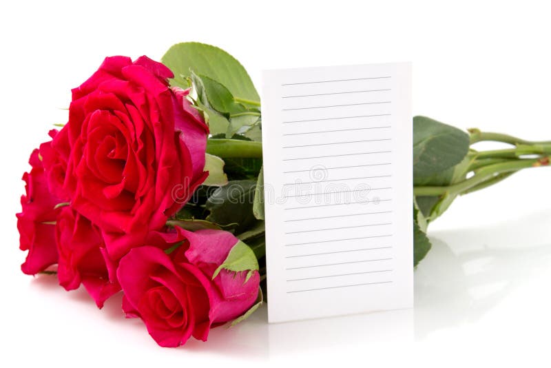 Roses and Message Card stock image. Image of blank, card - 7943313
