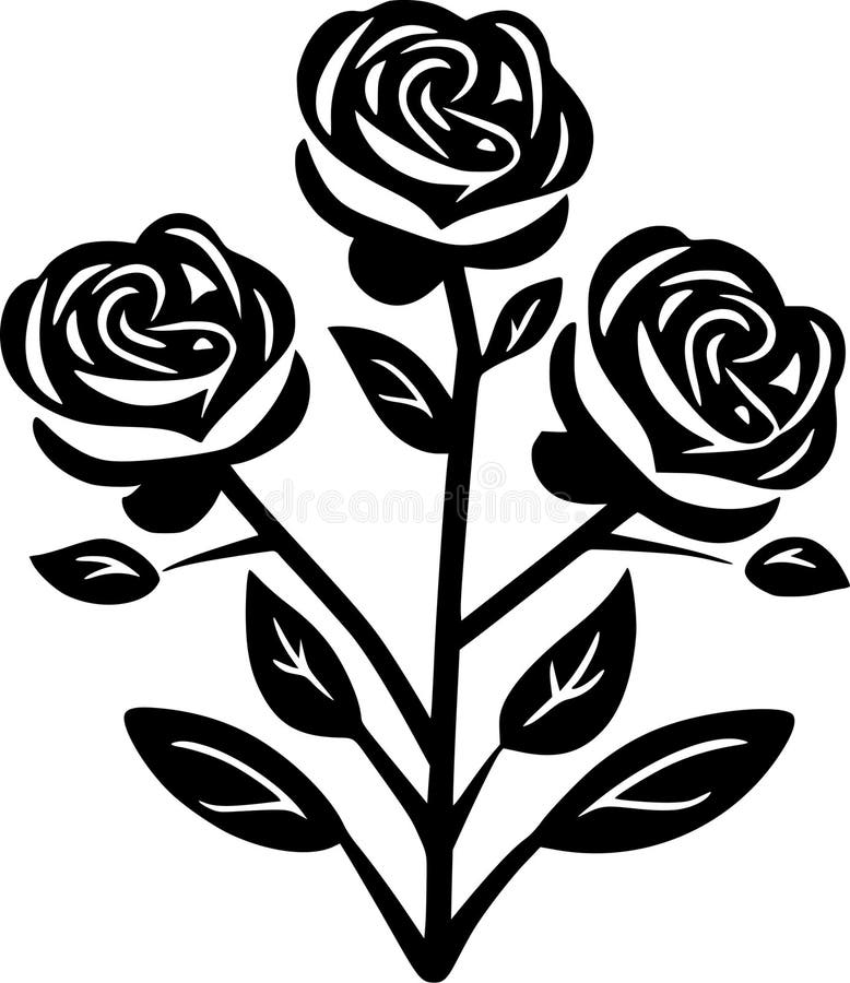 Roses - Minimalist and Flat Logo - Vector Illustration Stock Vector ...