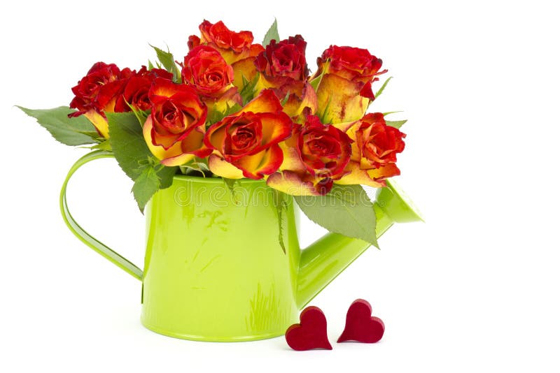 Roses Rouges Et Jaunes Et Coeur Photo stock - Image du bouquet ...