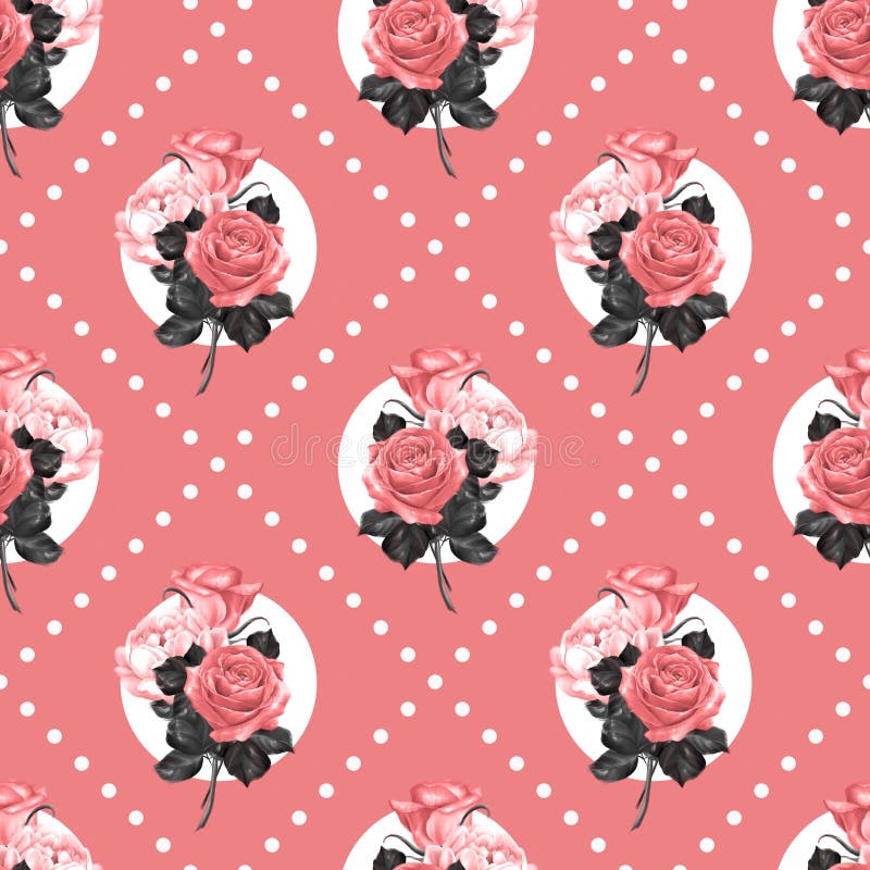 Roses Seamless Pattern Background. Romantic Fabric Design. Stock Image ...