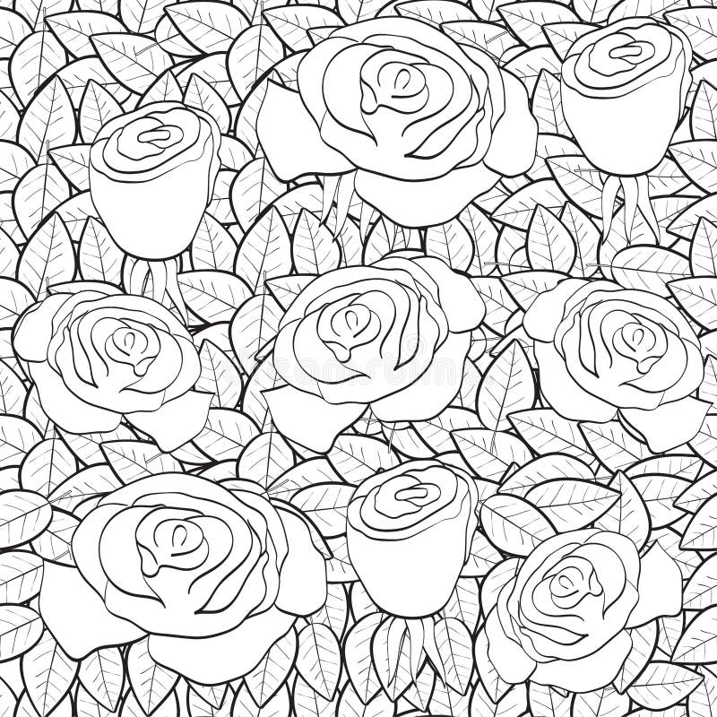 Roses. Seamless Pattern with Flowers Stock Vector - Illustration of ...