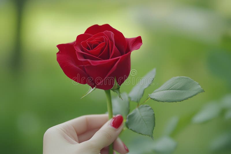 Roses are Symbols of Love and Appreciation, Held Gently in the Hand of ...