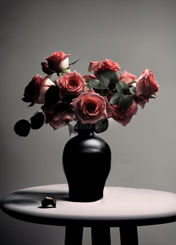 Roses on the Table stock illustration. Illustration of still - 357385544