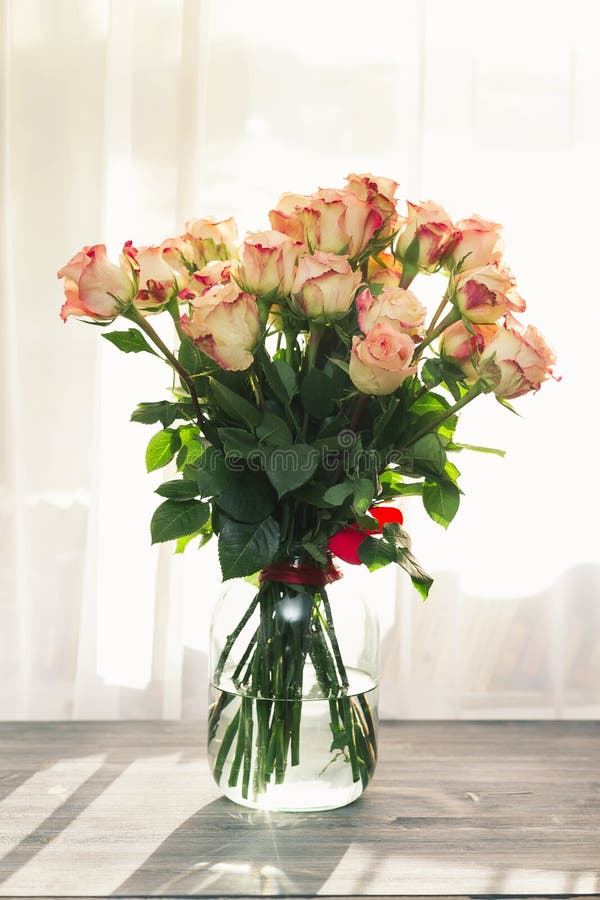 Roses on table stock photo. Image of pastel, floral, decoration - 59096870