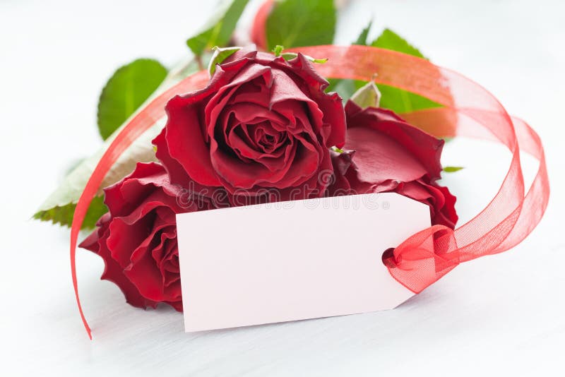 Roses with tag stock image. Image of symbolical, holiday - 29096649