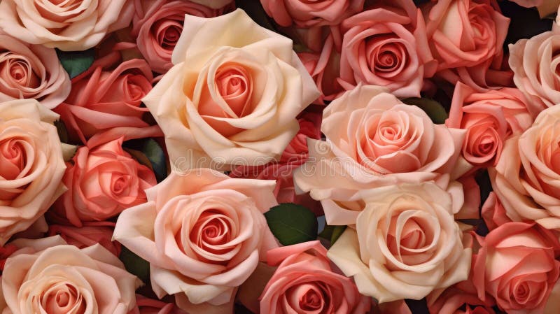 Roses top view stock illustration. Illustration of pink - 291481792