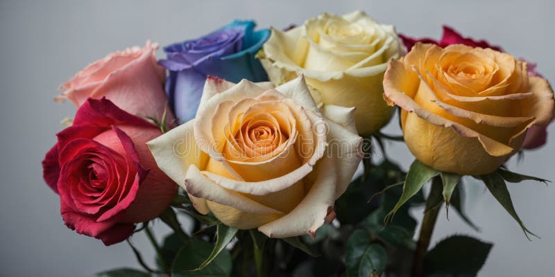 Roses of Various Colors in the Bridal Bouquet. Stock Illustration ...