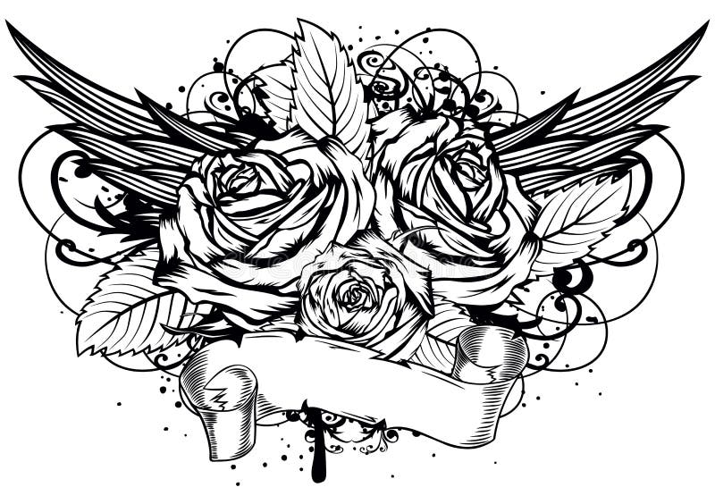 Wings, Patterns, Fantasy Sword and Serpents Stock Vector - Illustration ...