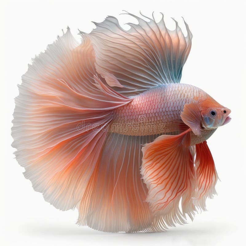 Rosetail Betta Fish. Popular Fish. Isolated on White Background. Stock ...