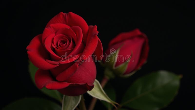 A Rosethemed Digital Illustration Featuring Detailed Petals Dewdrops on ...