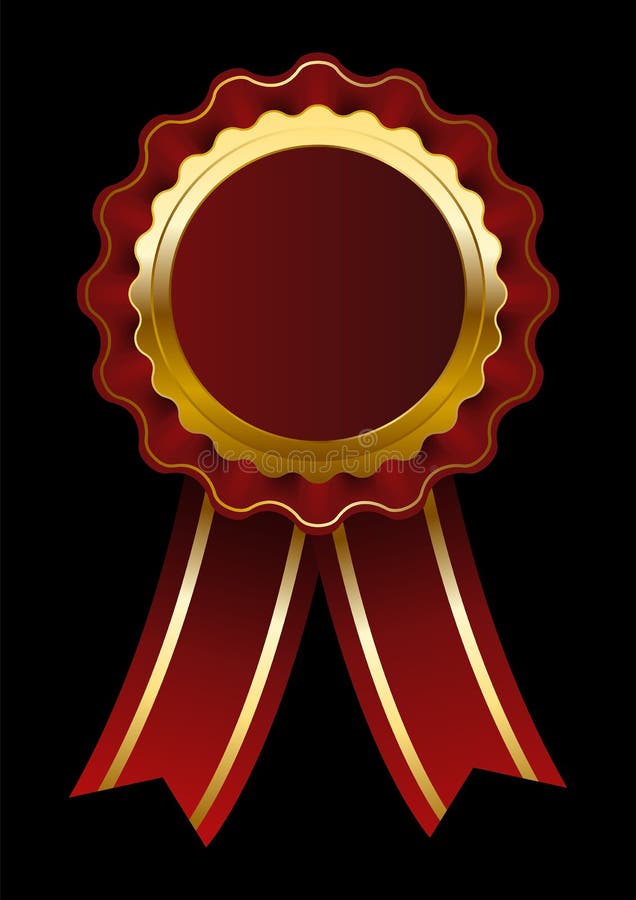 Rosette Badge Design in Red Color Stock Vector - Illustration of ...