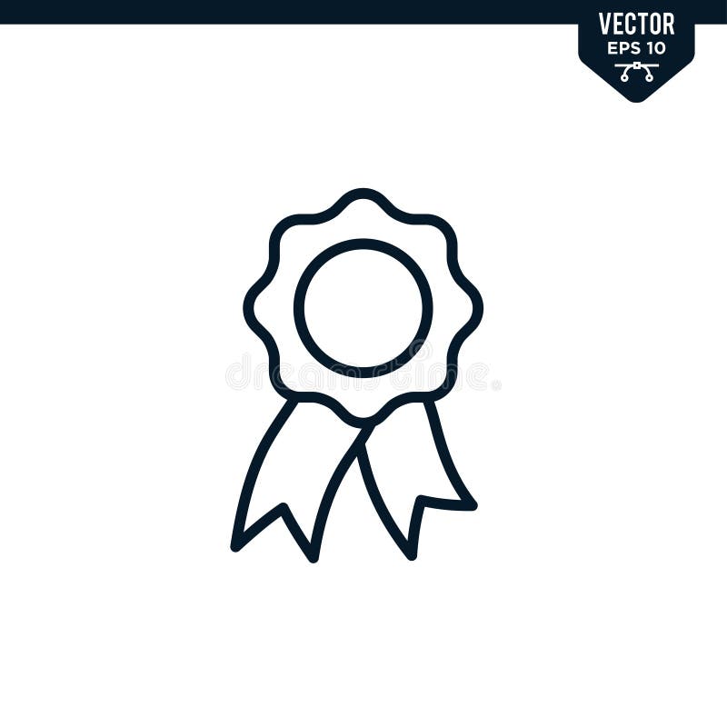 Rosette Icon Collection Outlined Style, Editable Stroke Stock Vector ...