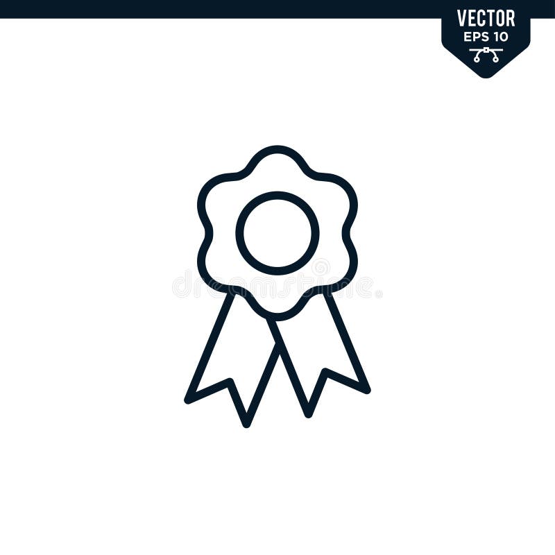 Rosette Icon Collection Outlined Style, Editable Stroke Stock Vector ...