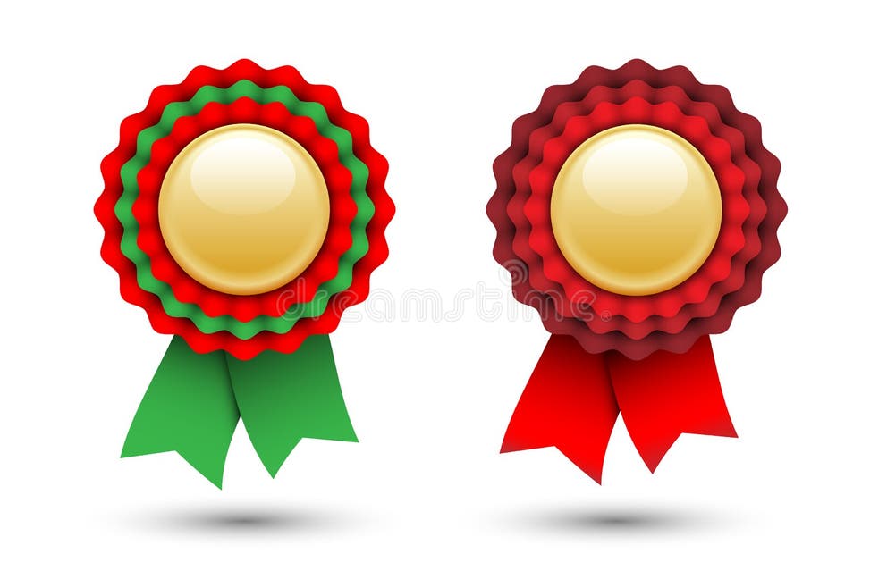 Rosette Rouge Et Verte De Ruban Illustration de Vecteur - Illustration du vert, image: 49160619