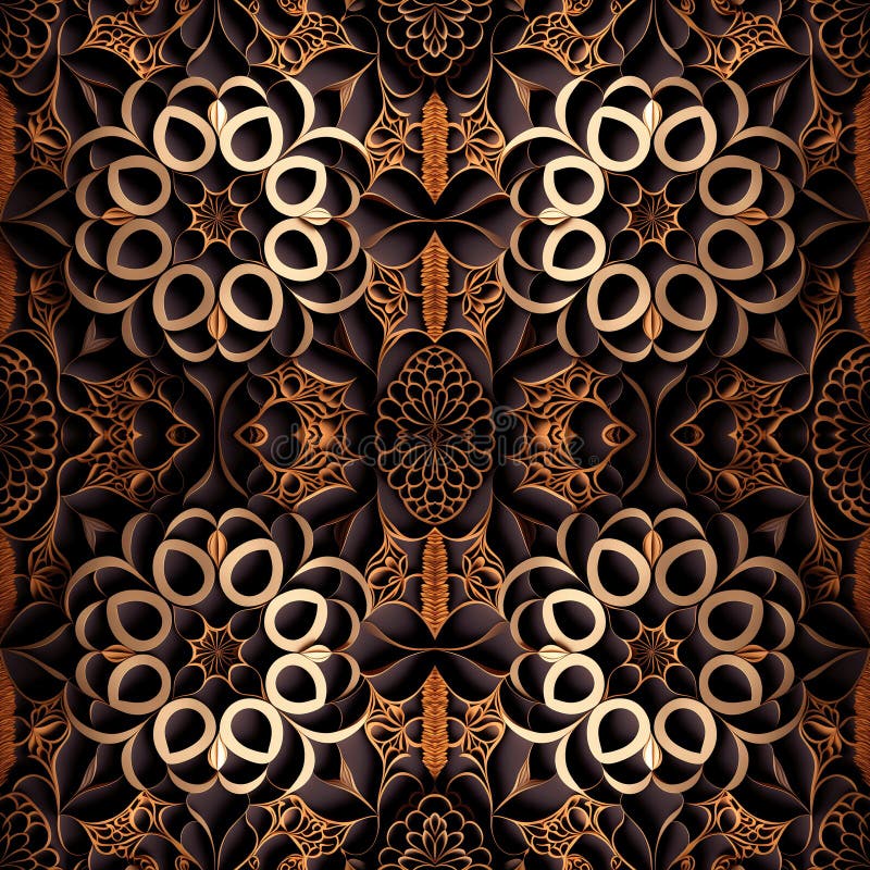 Rosette Seamless Art Nouveau Design for Mirror Pattern. Pattern ...